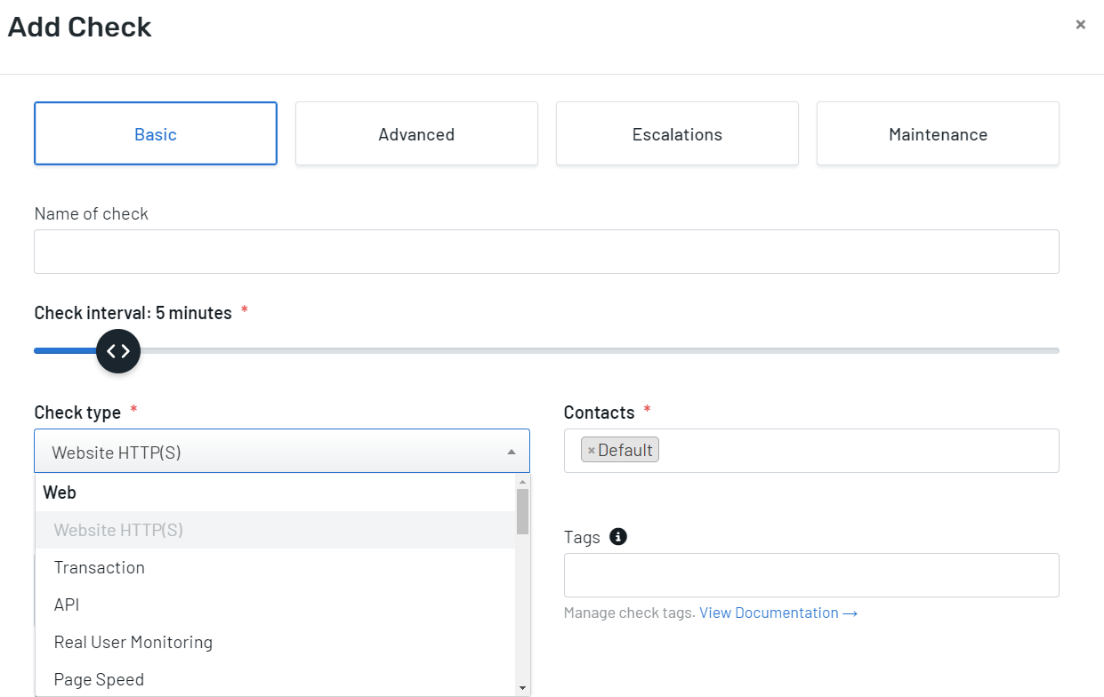 Overview of Checks – Uptime.com