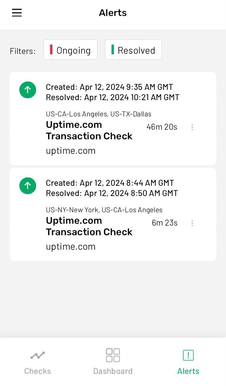 Using the New Uptime.com Mobile Application – Uptime.com
