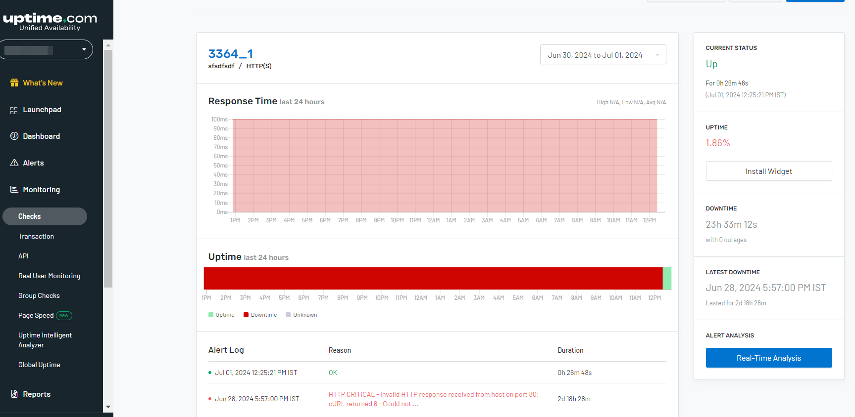 Creating an Uptime.com SLA Report – Uptime.com