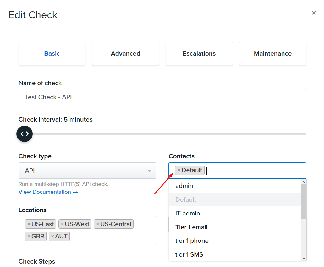 Overview of Contacts – Uptime.com