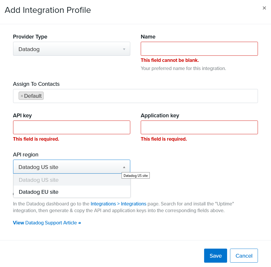 Configuring Datadog – Uptime.com