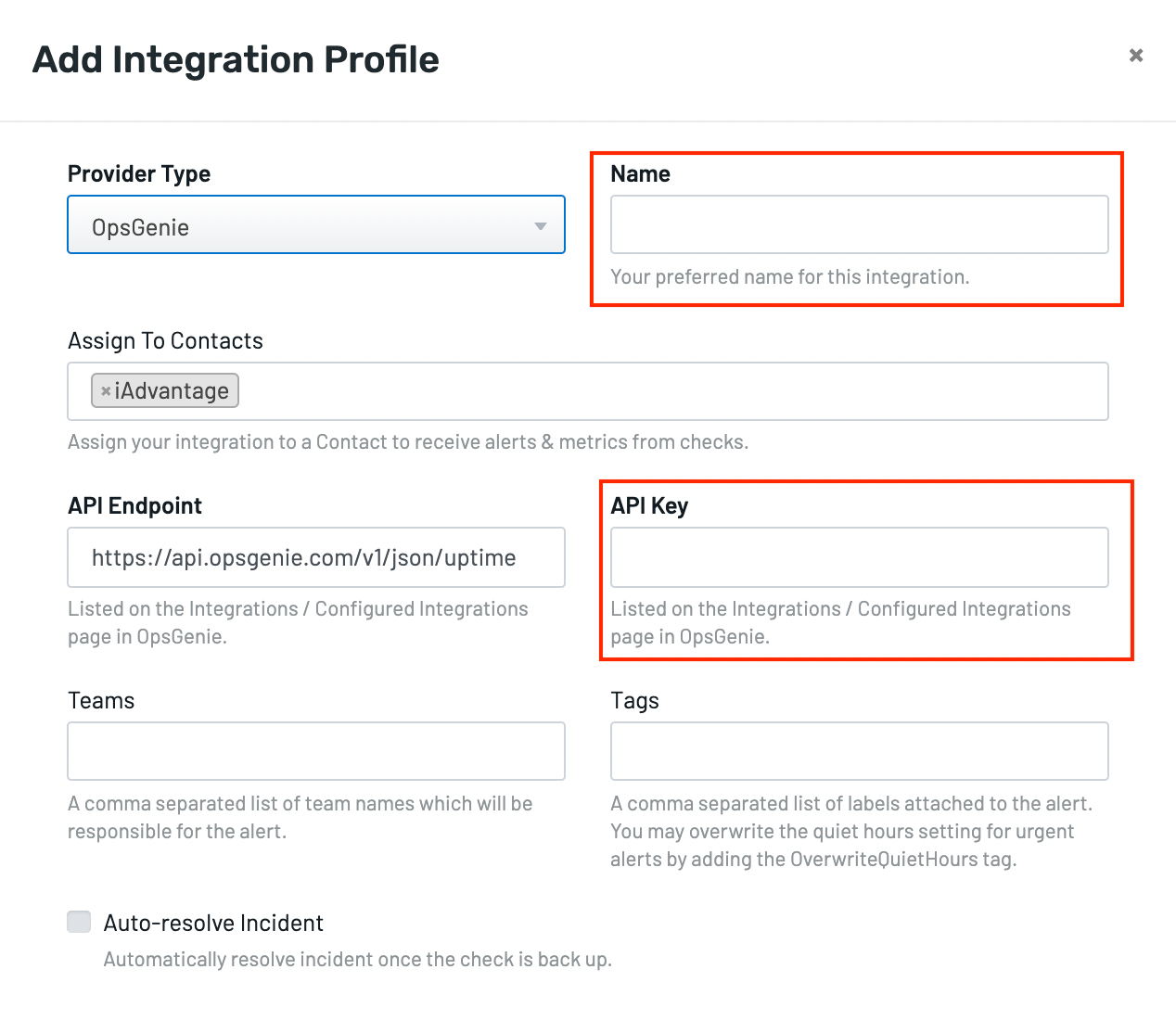 Configuring Opsgenie – Uptime.com