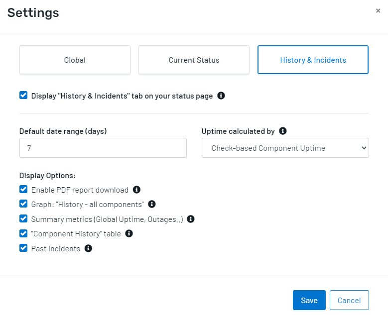 Status Page Forms and Fields – Uptime.com