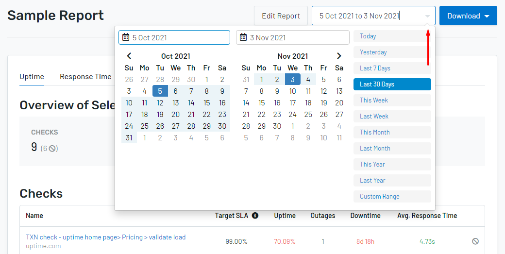 Creating an Uptime.com SLA Report – Uptime.com