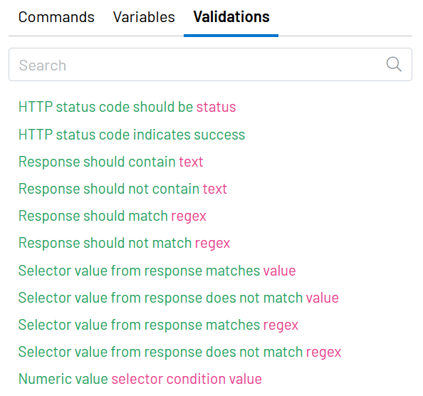 API Check Commands, Variables and Validators – Uptime.com